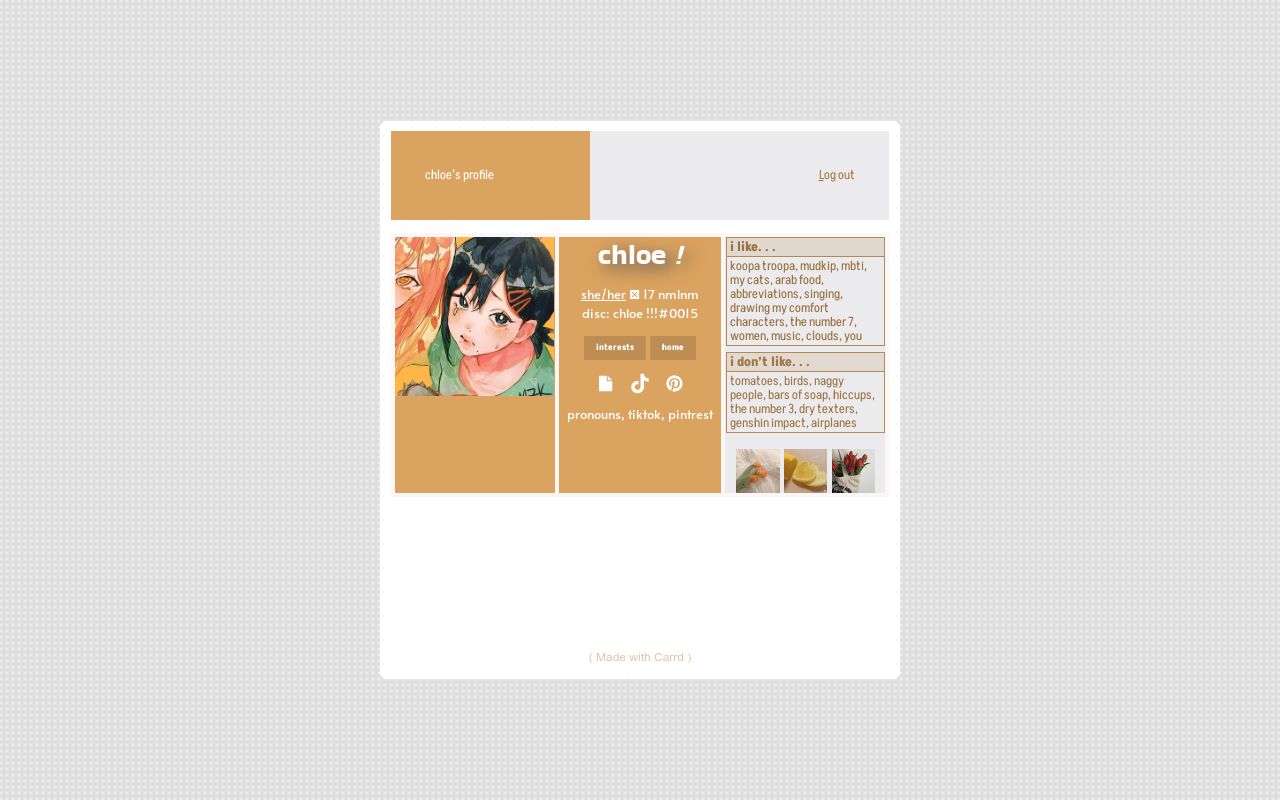 chloe’s carrd